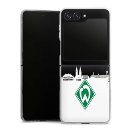 DeinDesign Galaxy Z Flip 5 Handy Hard Case Schutzh&uuml;lle transparent Smartphone Handy H&uuml;lle Skyline Sv Werder Bremen Official Licensed Product Hard Case