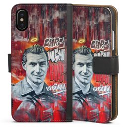 DeinDesign iPhone X Handy Klapph&uuml;lle Handyh&uuml;lle aus Kunst Leder schwarz Flip Case 1. Fc Kaiserslautern 1. Fck Fritz Walter Sideflip mit langer Lasche