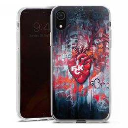DeinDesign iPhone Xr Handy Silikon H&uuml;lle Case transparent Handyh&uuml;lle 1. Fck 1. Fc Kaiserslautern Heart Silikon Case