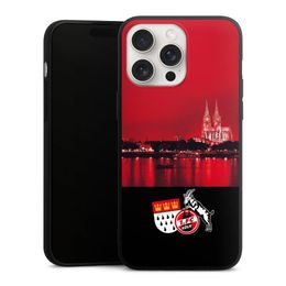 DeinDesign iPhone 15 Pro Max Handy Premium Silikon H&uuml;lle Handyh&uuml;lle schwarz Case 1. Fc K&ouml;ln Skyline Official Licensed Product Silikon Premium Case