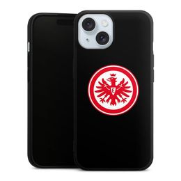 DeinDesign iPhone 15 Handy Premium Silikon H&uuml;lle Handyh&uuml;lle schwarz Case Sge Eintracht Frankfurt Eagle Silikon Premium Case