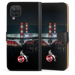 DeinDesign Galaxy A12 Handy Klapph&uuml;lle Handyh&uuml;lle aus Kunst Leder schwarz Flip Case Official Licensed Product Stadium 1. Fc K&ouml;ln Sideflip mit langer Lasche