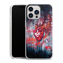 DeinDesign iPhone 13 Pro Handy Silikon H&uuml;lle Case wei&szlig; Handyh&uuml;lle 1. Fck 1. Fc Kaiserslautern Heart Silikon Case