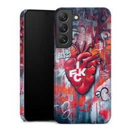 DeinDesign Galaxy S22 Handy Premium Case Smartphone Handyh&uuml;lle Schutzh&uuml;lle matt 1. Fck 1. Fc Kaiserslautern Heart Premium Case