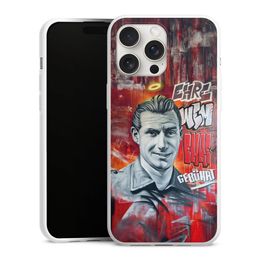 DeinDesign iPhone 15 Pro Max Handy Silikon H&uuml;lle Case wei&szlig; Handyh&uuml;lle 1. Fc Kaiserslautern 1. Fck Fritz Walter Silikon Case