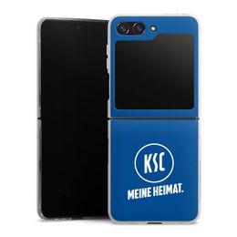 DeinDesign Galaxy Z Flip 5 Handy Hard Case Schutzh&uuml;lle transparent Smartphone Handy H&uuml;lle Ksc Karlsruher Sc Statement Hard Case