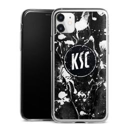 DeinDesign iPhone 11 Handy Slim Case Silikon Handyh&uuml;lle transparent H&uuml;lle extra d&uuml;nn Ksc Official Licensed Product Karlsruher Sc Silikon Slim Case