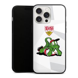 DeinDesign iPhone 15 Pro Max Handy Premium Silikon H&uuml;lle Handyh&uuml;lle schwarz Case Vfb Stuttgart Mascot Official Licensed Product Silikon Premium Case