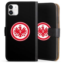 DeinDesign iPhone 11 Handy Klapph&uuml;lle Handyh&uuml;lle aus Kunst Leder schwarz Flip Case Sge Eintracht Frankfurt Eagle Sideflip mit Lasche