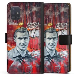 DeinDesign Galaxy A51 Handy Klapph&uuml;lle Handyh&uuml;lle aus Kunst Leder schwarz Flip Case 1. Fc Kaiserslautern 1. Fck Fritz Walter Sideflip mit Lasche