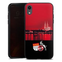 DeinDesign iPhone Xr Handy Silikon H&uuml;lle Case schwarz Handyh&uuml;lle 1. Fc K&ouml;ln Skyline Official Licensed Product