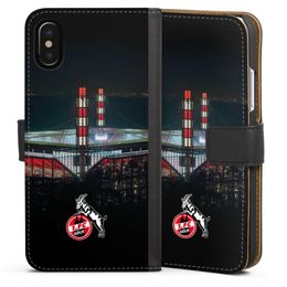 DeinDesign iPhone X Handy Klapph&uuml;lle Handyh&uuml;lle aus Kunst Leder schwarz Flip Case Stadium 1. Fc K&ouml;ln Official Licensed Product Sideflip mit langer Lasche