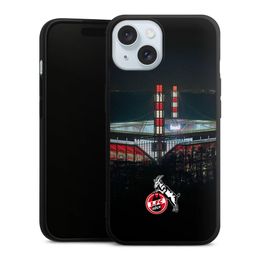 DeinDesign iPhone 15 Handy Premium Silikon H&uuml;lle Handyh&uuml;lle schwarz Case Stadium 1. Fc K&ouml;ln Official Licensed Product Silikon Premium Case