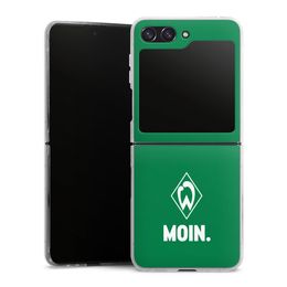 DeinDesign Galaxy Z Flip 5 Handy Hard Case Schutzh&uuml;lle transparent Smartphone Handy H&uuml;lle Moin Official Licensed Product Sv Werder Bremen Hard Case