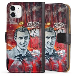 DeinDesign iPhone 11 Handy Klapph&uuml;lle Handyh&uuml;lle aus Kunst Leder schwarz Flip Case 1. Fc Kaiserslautern 1. Fck Fritz Walter Sideflip mit Lasche