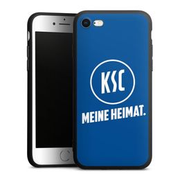 DeinDesign iPhone SE (2020) Handy Premium Silikon H&uuml;lle Handyh&uuml;lle schwarz Case Ksc Karlsruher Sc Statement Silikon Premium Case