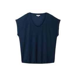 Tom Tailor Damen Basic T-Shirt, blau, Uni, Gr. XS