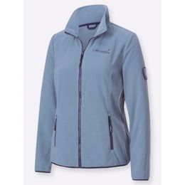 WITT Damen Fleecejacke mit Stickerei, bleu, Gr&ouml;&szlig;e 46