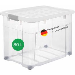 Novaliv - Aufbewahrungsbox 1x Aufbewahrungsbox, 1x Deckel, 4x Rollen - Transparent