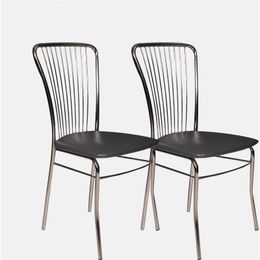 Set mit 2 modernen Stühlen aus Kunstleder, für Esszimmer, Küche oder Wohnzimmer, cm 45x45h93, Farbe Grau - Dmora