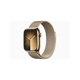 Apple Watch Series 9 GPS + Cellular 41mm - Gold Stainless Steel Case with Gold Milanese Loop