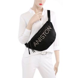 Aniston by BAUR Umhängetasche, mit gesticktem Schriftzug - NEUE KOLLEKTION, grau|schwarz