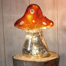 Gärtner Pötschke Glas-Pilz mit LED-Beleuchtung, 20 cm