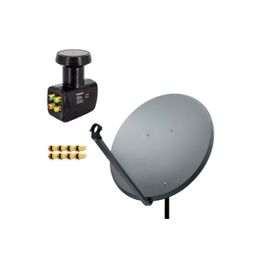 PremiumX SAT Anlage 100cm Antenne Aluminium Quad LNB 8x F-Stecker SAT-Antenne