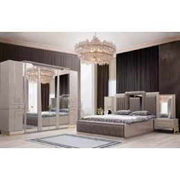 JVmoebel Schlafzimmer-Set Luxus Schlafzimmer Set 4tlg Modern Kleiderschrank Bett 2x Nachttisch