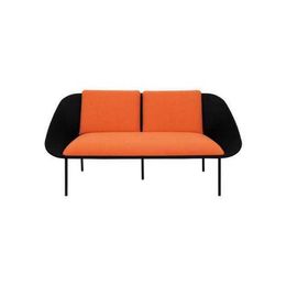 JVmoebel 2-Sitzer Schwarz-Oranger 2-Sitzer Arbeitszimmer Polster Modern Couch Textil