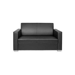JVmoebel 2-Sitzer Schwarzes Leder Sofa Zweisitzer Couch Lounge 2-Sitzer Moderner