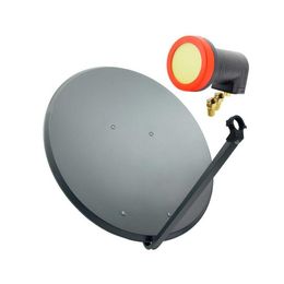 PremiumX Satelliten-Komplettanlage 100cm Alu LNB F-Stecker SAT 1 Receiver SAT-Antenne