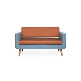 JVmoebel 2-Sitzer Grau-Oranges Sofa Luxus 2-Sitzer Designer Couch Wohnzimmer Polster