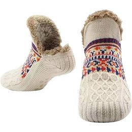 Coonoor Haussocken Rutschfeste Herren-Slipper-Socken Plüschhausschuhe (1-Paar