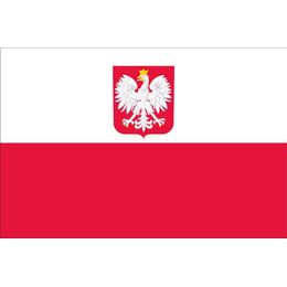 flaggenmeer Flagge Polen mit Wappen 160 g/m² Querformat