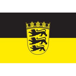 flaggenmeer Flagge Baden-Württemberg mit Wappen 120 g/m² Querformat