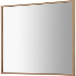 Welltime Badspiegel Torun Badschrank Spiegel ohne LED Licht, Spiegel mit Rahmenoptik, Breite 80cm Wandspiegel, beige