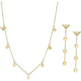 Emporio Armani Damen Schmuck-Set, Edelstahl, gold