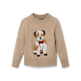 Tchibo Kleinkind-Strickpullover mit Applikation - Beige - Kinder - Gr.: 122/128