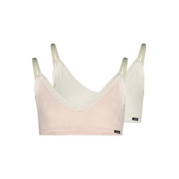 Skiny BH M&auml;dchen Gr&ouml;&szlig;e 140 pastellpink / wollwei&szlig;