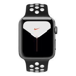 Apple Watch (Series 5) 2019 GPS 44 mm - Aluminium Space Grau - Nike Sportarmband Schwarz/Weiß