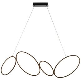 Ovals Moderne Designer 4-Ring-LED-Pendelleuchte strukturiertes schwarzes Finish - Endon