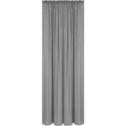 Vorhang Halbtransparent mit Kräuselband Gardine Seidengewebe mit Flaum (1 Stück) dunkelgrau 135x225 cm - dunkelgrau - WOLTU