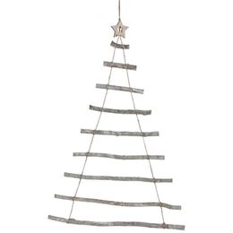 Spetebo - Holz Weihnachts Baum - 90 cm - zum hängen Wand Advent Winter Deko Behang