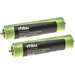 vhbw - 2x Akku kompatibel mit Braun FreeControl, MG5010, MG5050, MG5090, 5895, 5897 Rasierer Haarschneider (600mAh, 1,2V, NiMH)