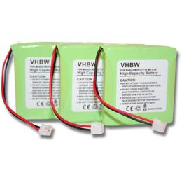 3x NiMH Akku 600mAh (2.4V) kompatibel mit schnurlos Festnetz Telefon Medion Slim dect 500 Ersatz für 5M702BMX, GP0827, GPHP70-R05. - vhbw