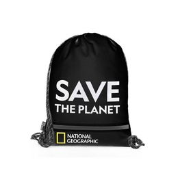 National Geographic Kulturbeutel Saturn, aus recyceltem Polyester, schwarz