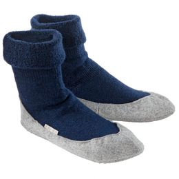 Falke Damen- oder Herren-H&uuml;ttenschuh, Damen - 41/42 - Navy/Grau, aus Schurwolle