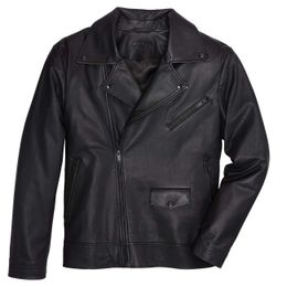 Oconi Edel-Bikerjacke, 48 - Schwarz, aus Leder