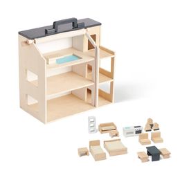 Kids Concept - Aiden tragbares Puppenhaus mit Zubehör, bunt (19er-Set)